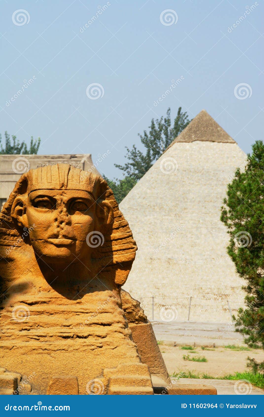 Sphynx on a Background of a Pyramid. a Copy. China Stock Photo - Image ...