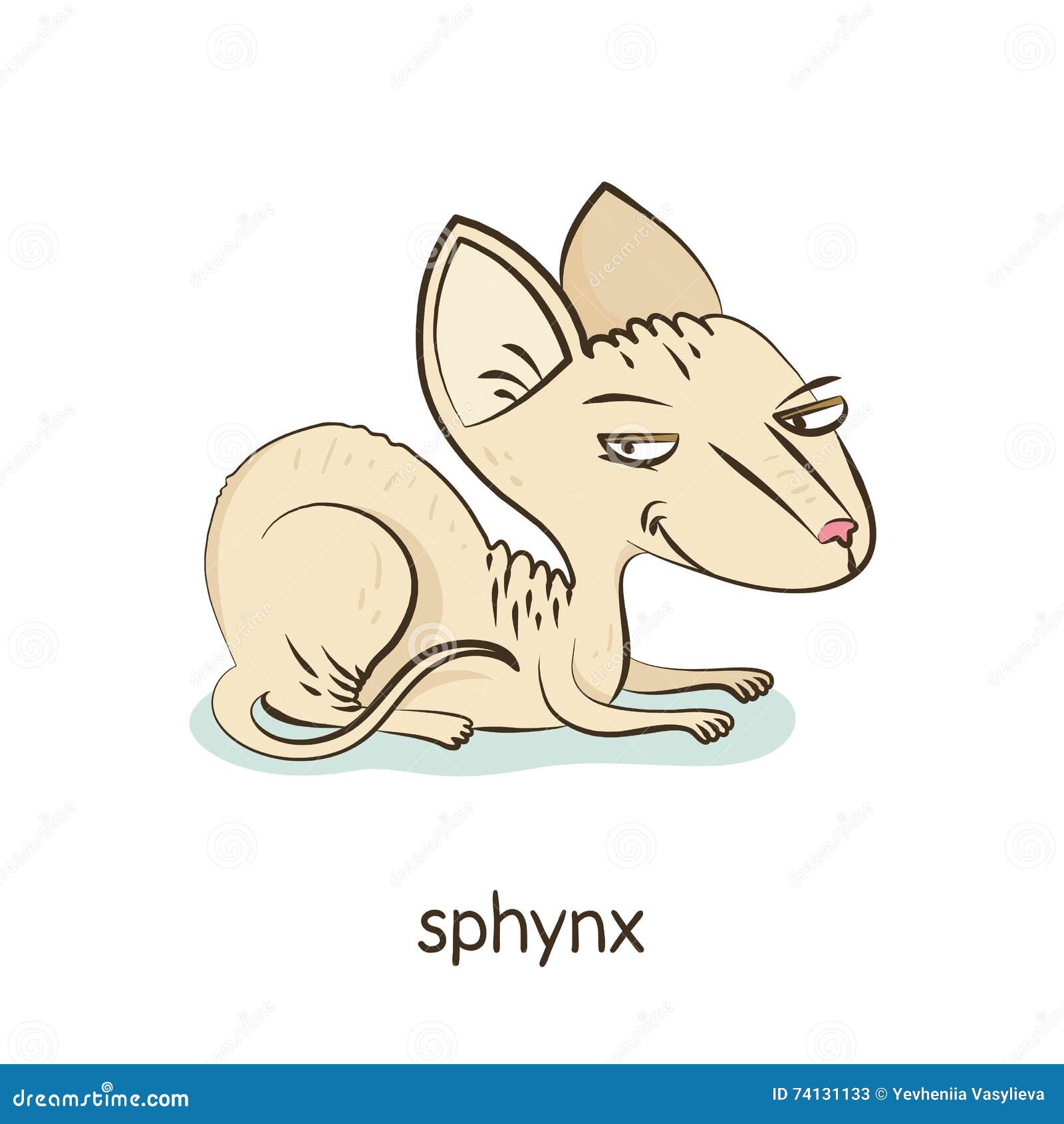 Sphynx. Cat Character on White Stock Vector - Illustration of character ...