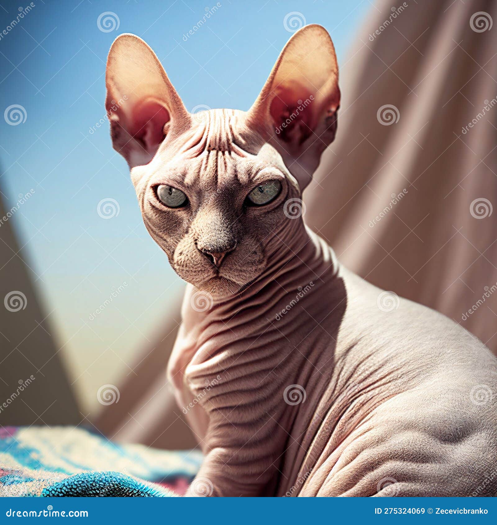 Close-Up of Sphynx Cat Face Stock Illustration - Illustration of ...