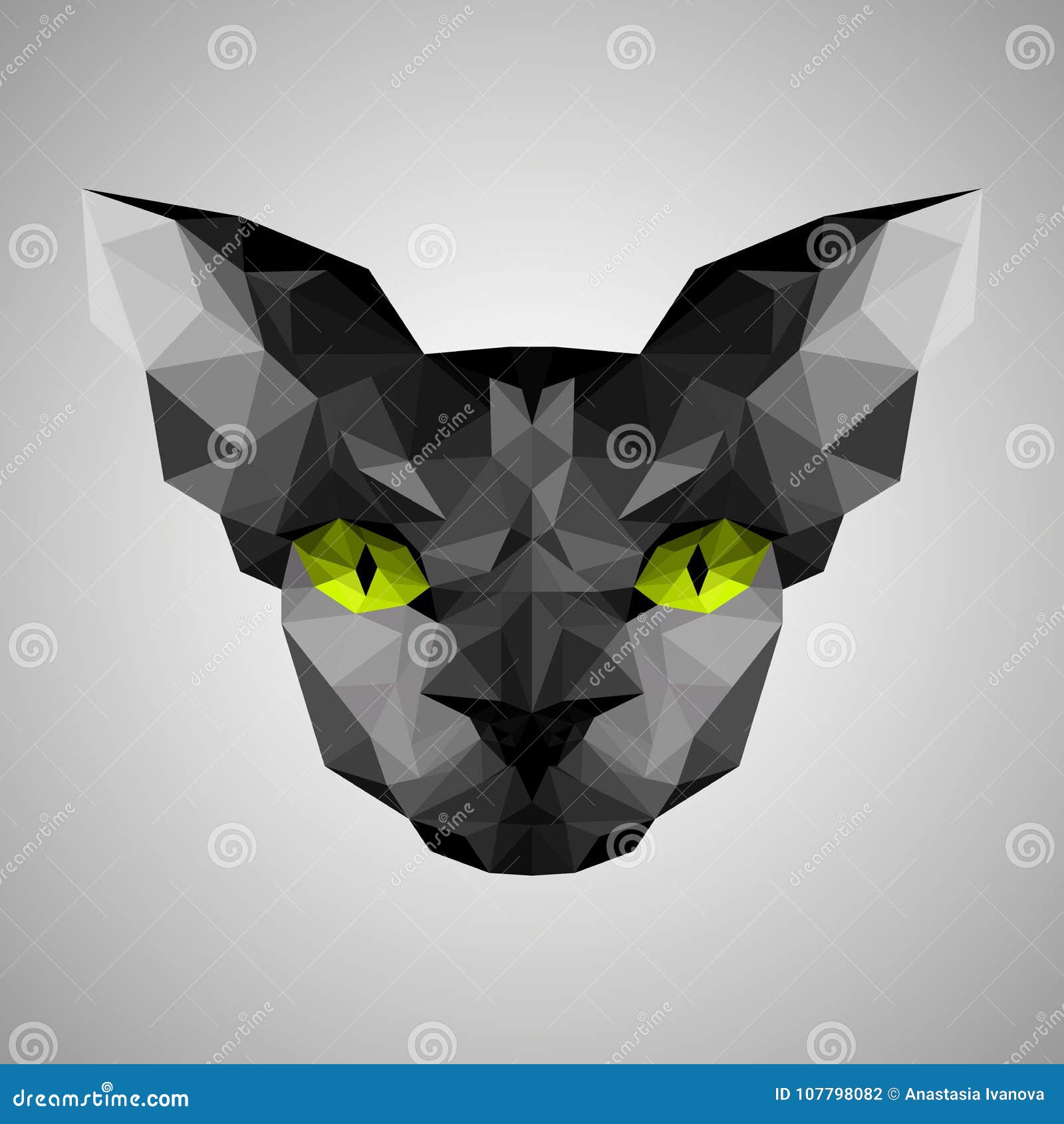 Geometric Cat Head Stock Photos - Royalty Free Pictures