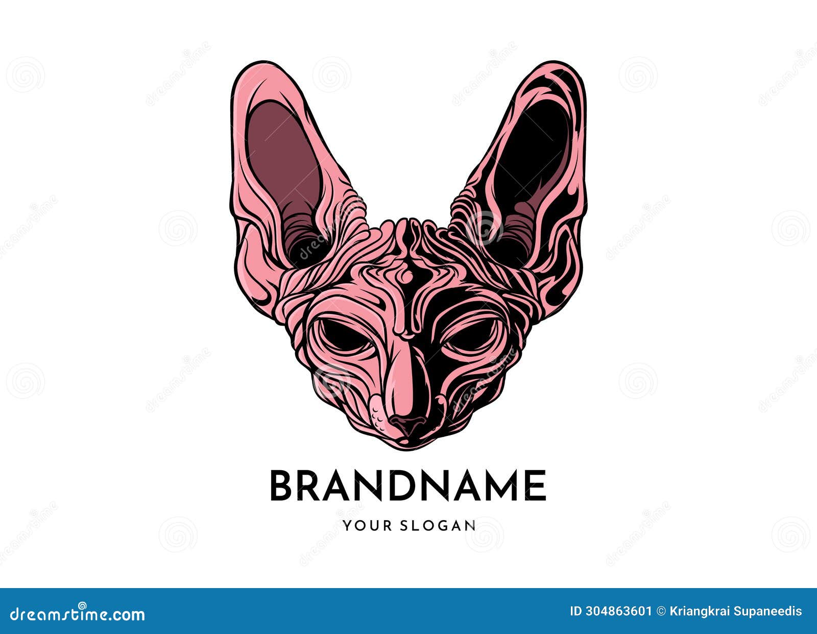 Sphynx Cat Head Face Logo Vector Stock Illustration - Illustration of ...