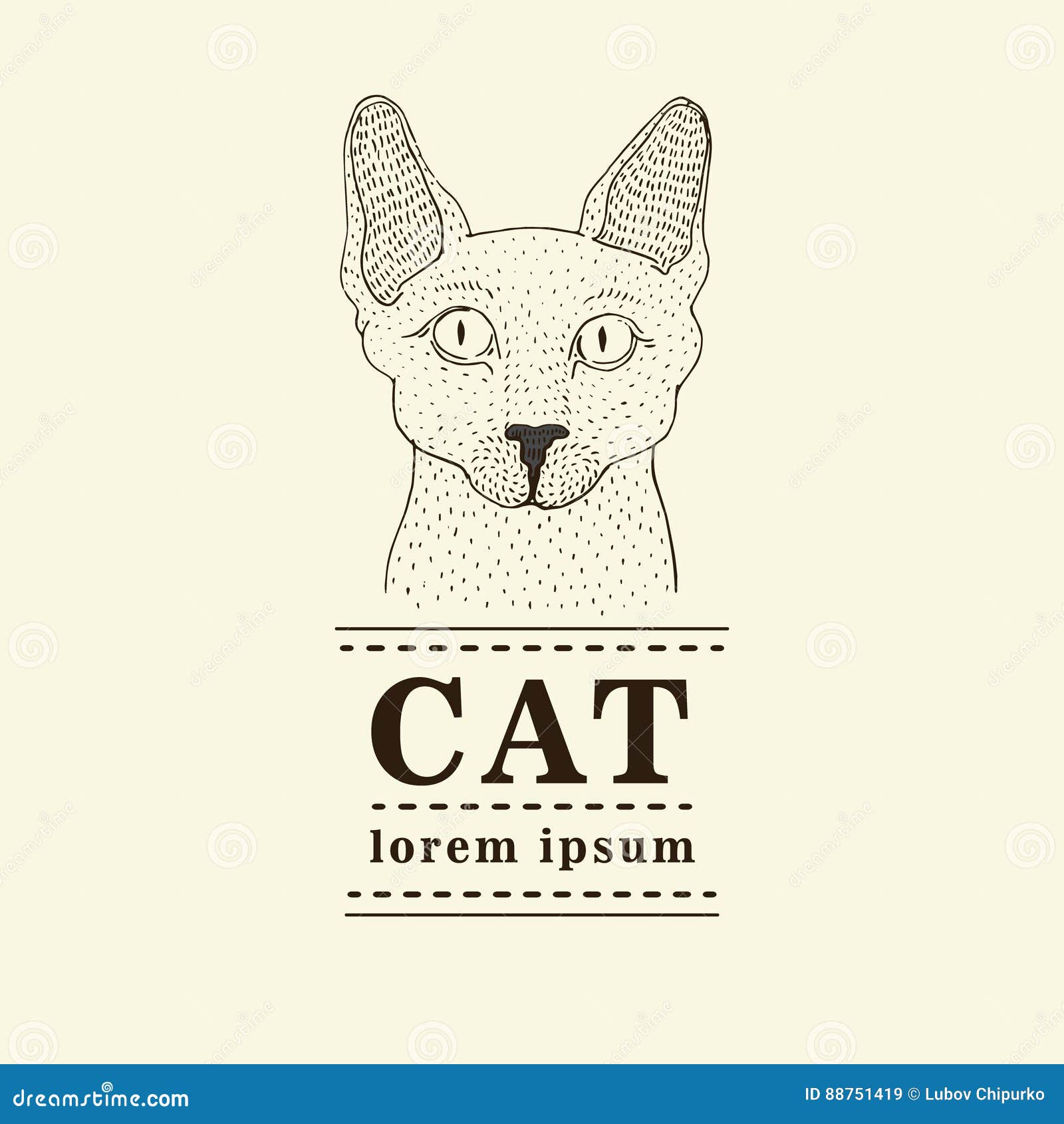 Sphynx Cat Logo, Vector Illustration Stock Vector - Illustration of ...