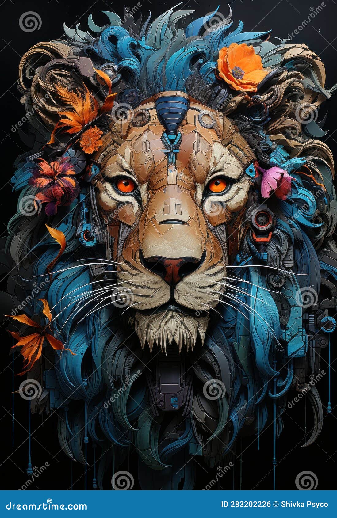 Lion Graffiti Set Vector Illustration | CartoonDealer.com #271545748