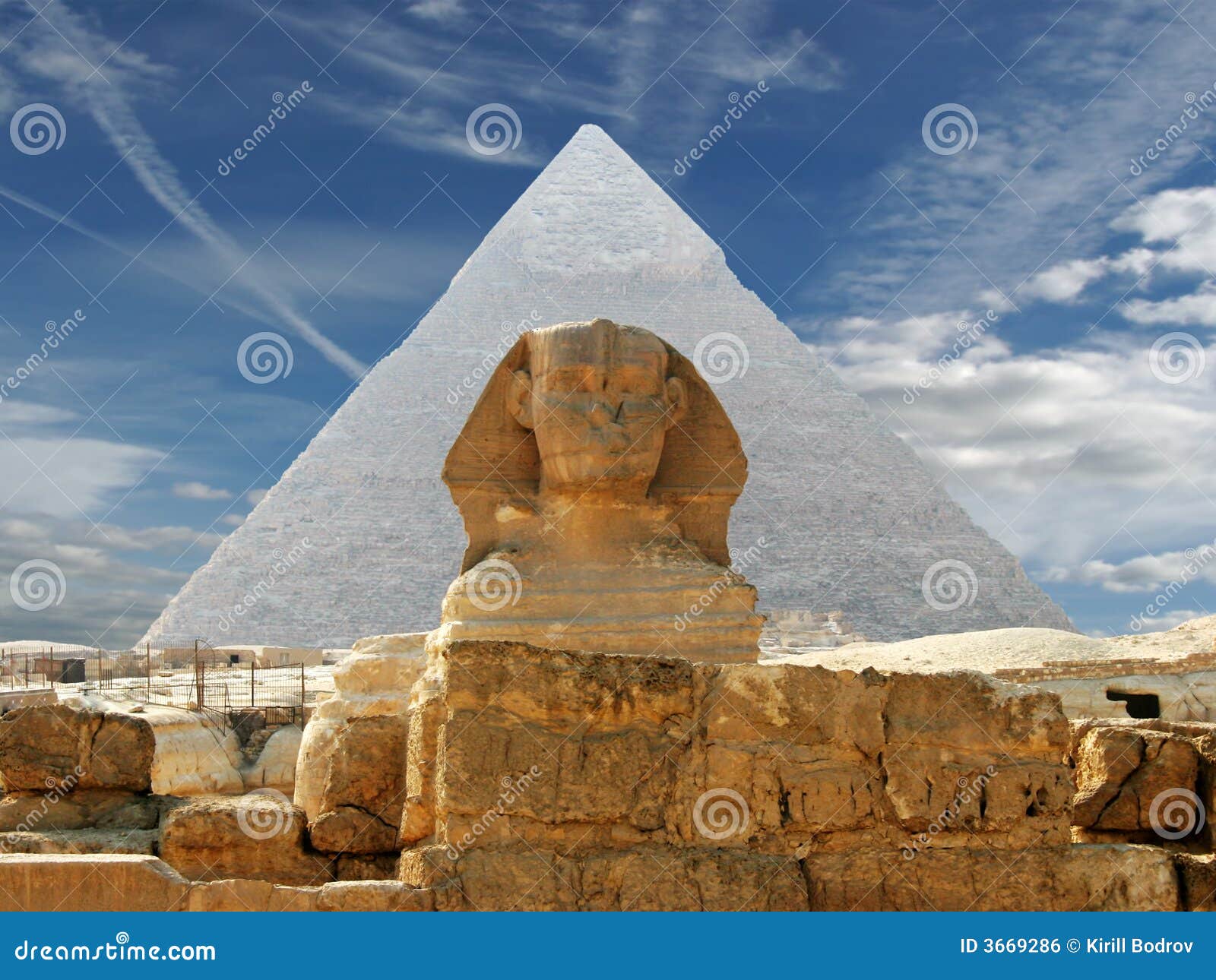 The Sphynx and Pyramid stock photo. Image of gisah, pyramids - 3669286
