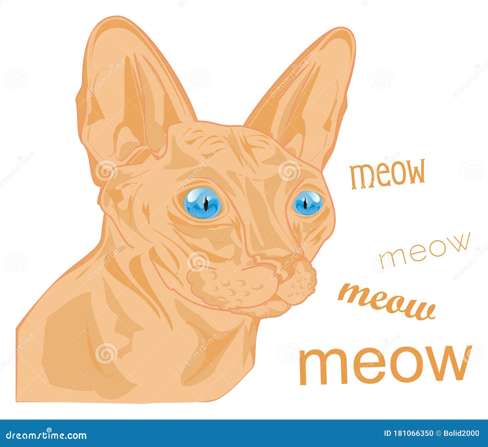 Sphynx say meow stock illustration. Illustration of affectionate ...