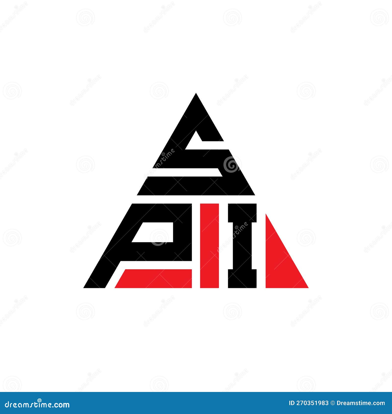 SPI Triangle Letter Logo Design with Triangle Shape. SPI Triangle Logo ...