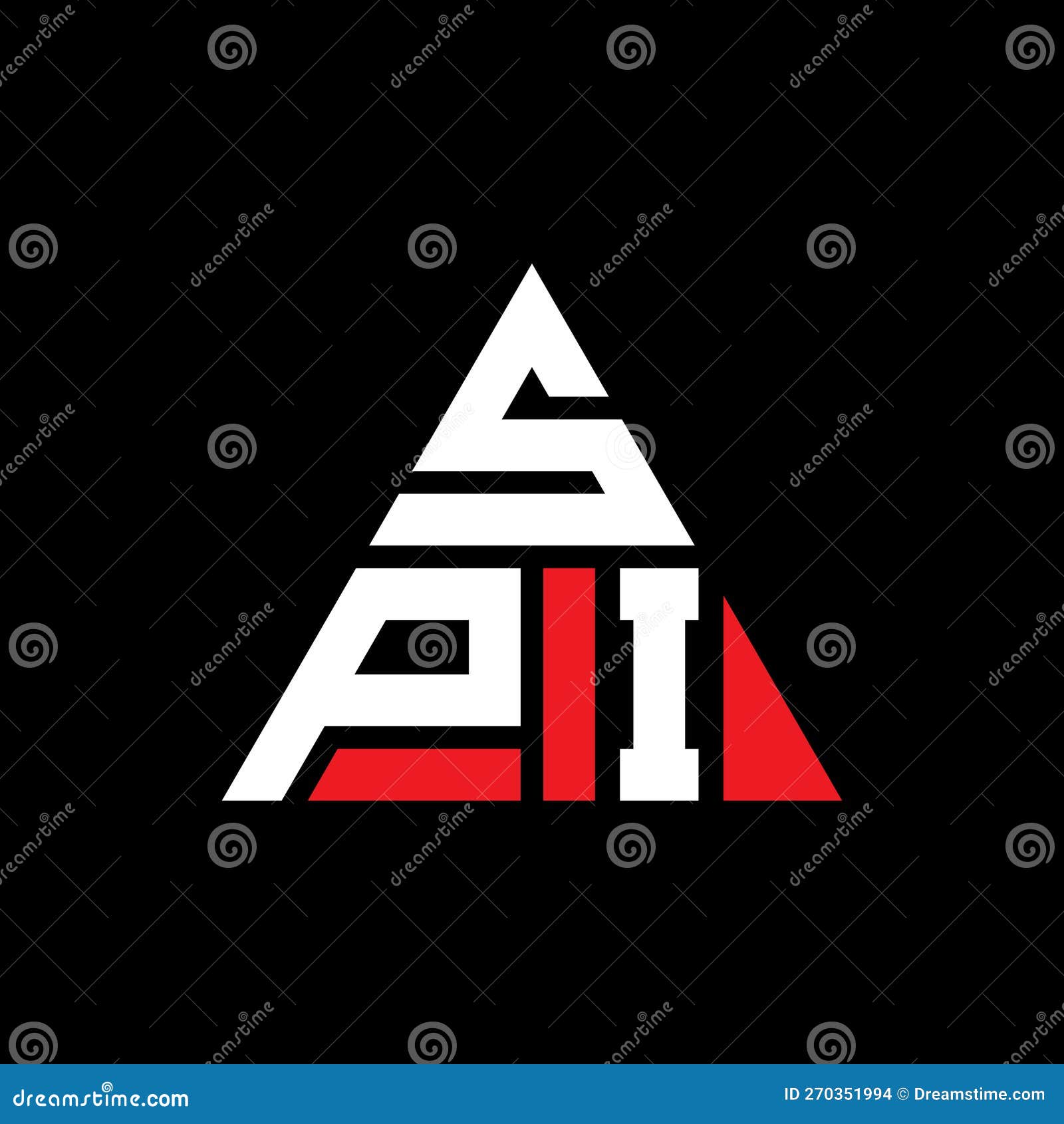 SPI Triangle Letter Logo Design with Triangle Shape. SPI Triangle Logo ...