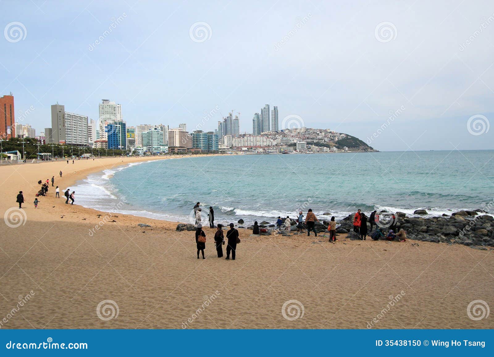 Spiaggia Di Haeundae a Busan, Il Sud Corea Immagine Editoriale ...