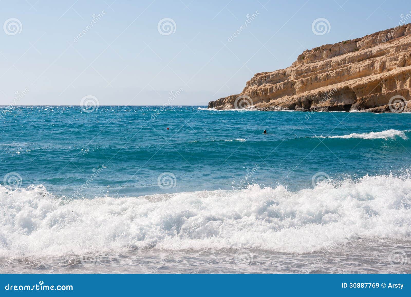 Spiaggia Di Matala. Creta, Grecia Immagine Stock - Immagine di aperto ...