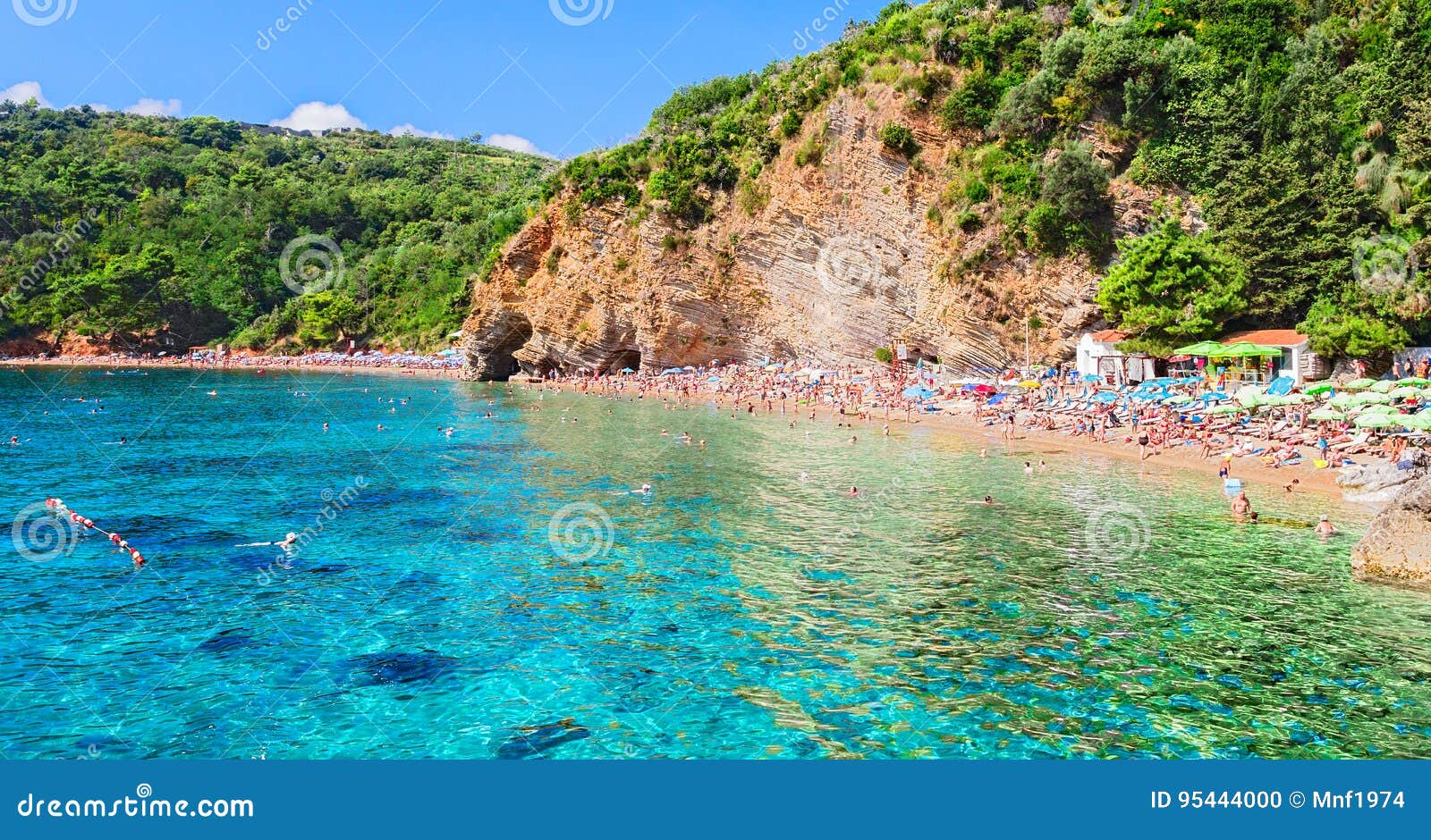 Spiaggia di Mogren, Budua immagine editoriale. Immagine di distensione ...