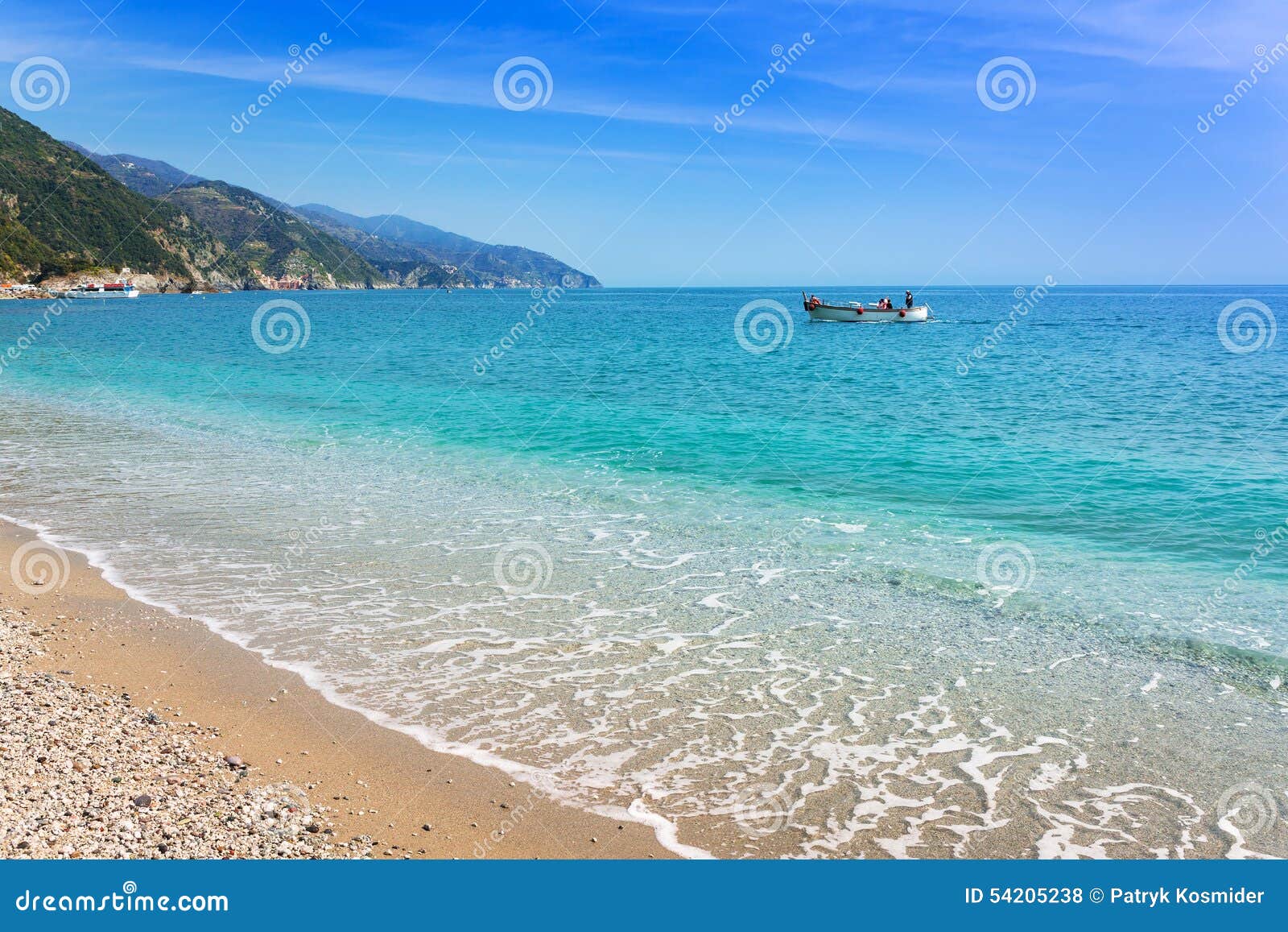 Spiaggia Di Monterosso in Mare Il Mar Ligure Fotografia Stock ...
