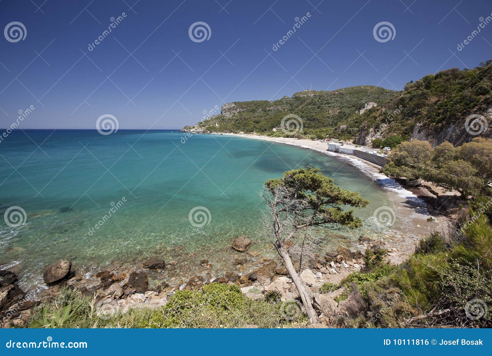 Spiaggia Potami in Isola Samos in Grecia Fotografia Stock - Immagine di ...