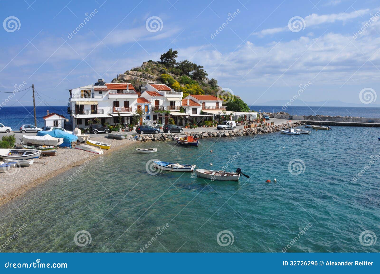 Spiaggia Samos, Grecia Di Kokkari Fotografia Stock - Immagine di isola ...