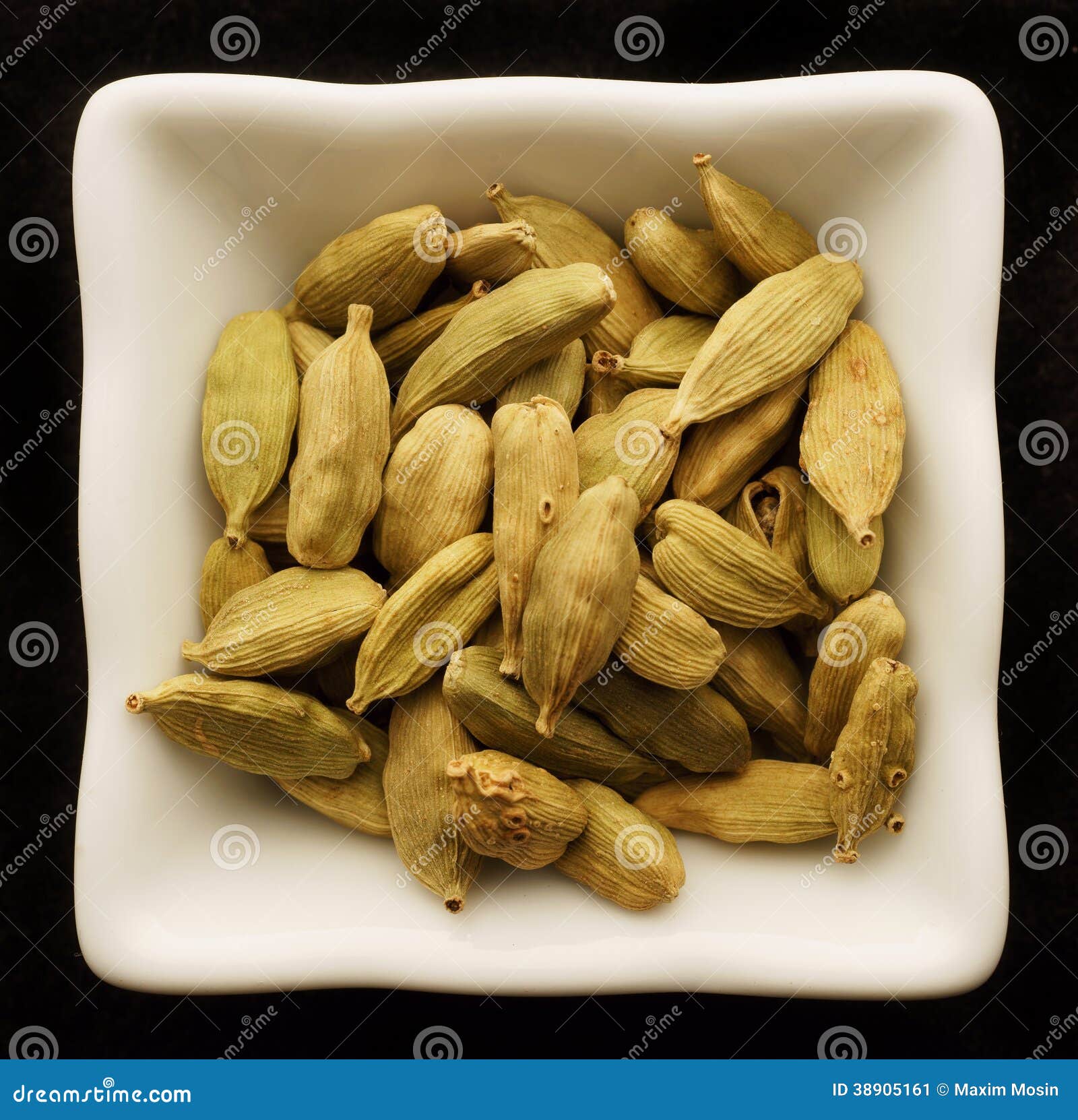 Spice Cardamom in a Ceramic Bowl. Stock Image - Image of gourmet, green ...