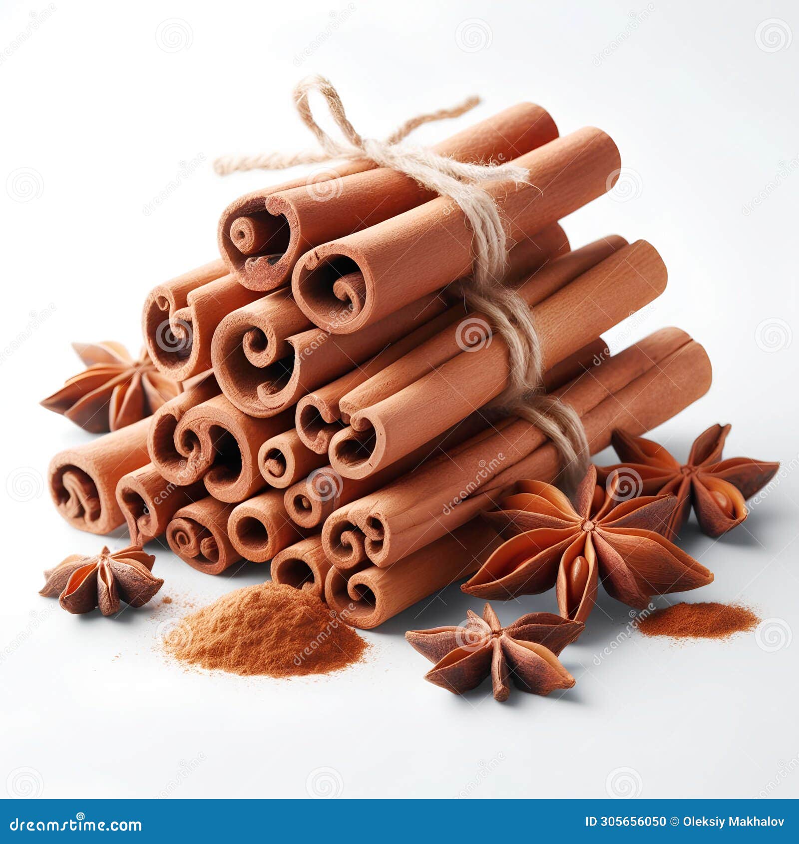 Spice Cinamon Sticks on White Background Stock Illustration ...