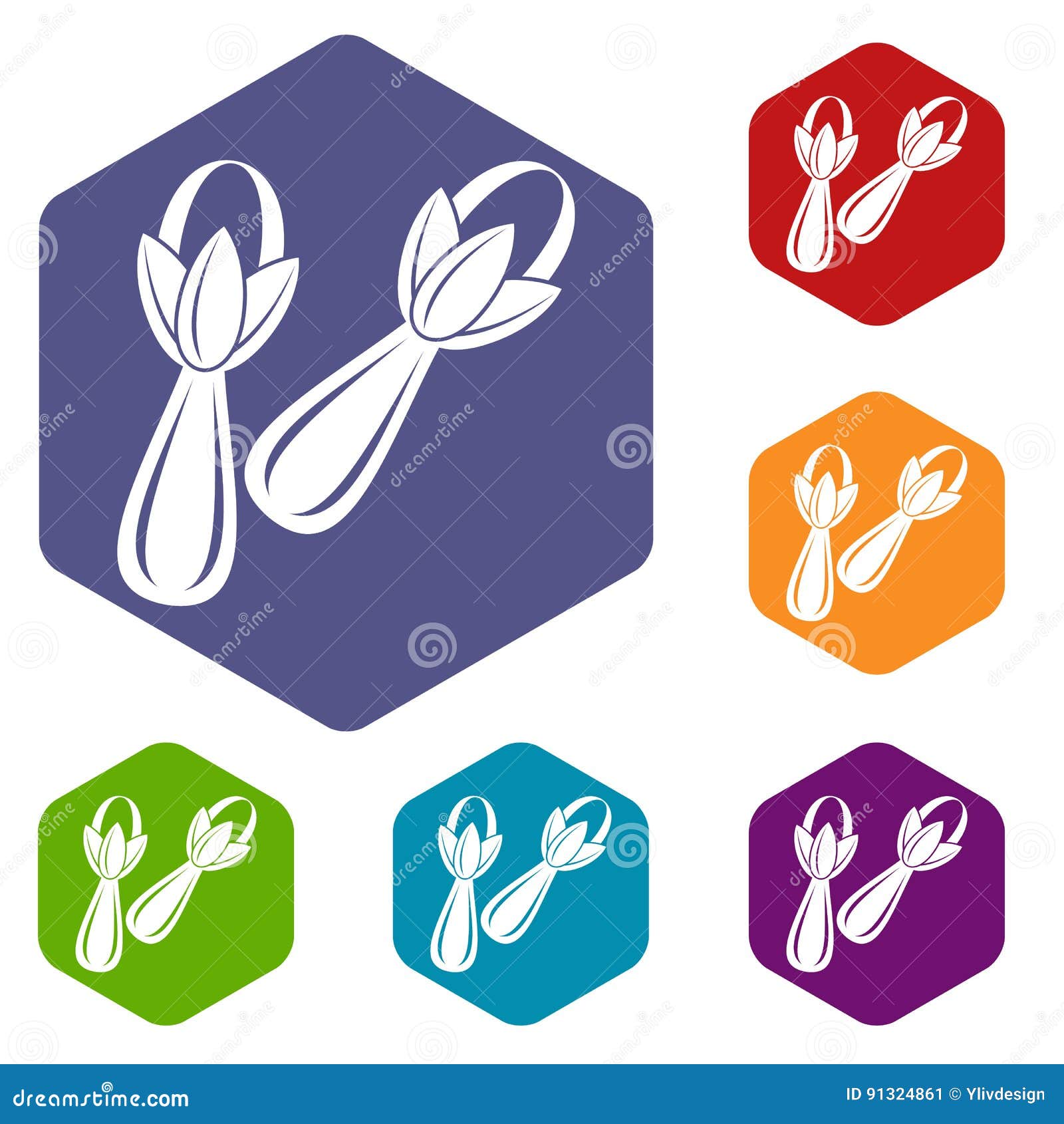 Spice Cloves Icons Set Hexagon Stock Vector - Illustration of ...