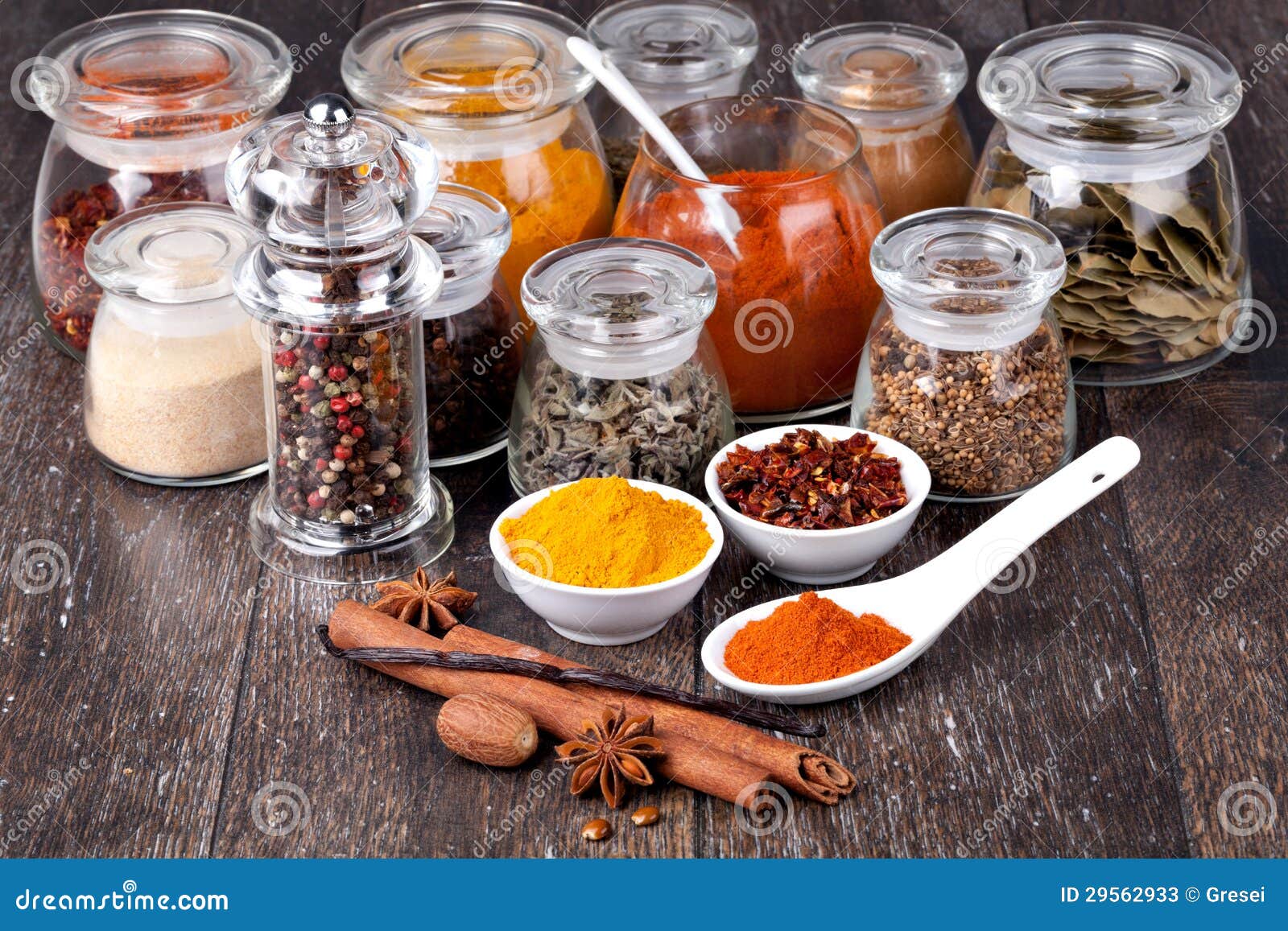 Spice collection stock image. Image of nutmeg, paprika - 29562933