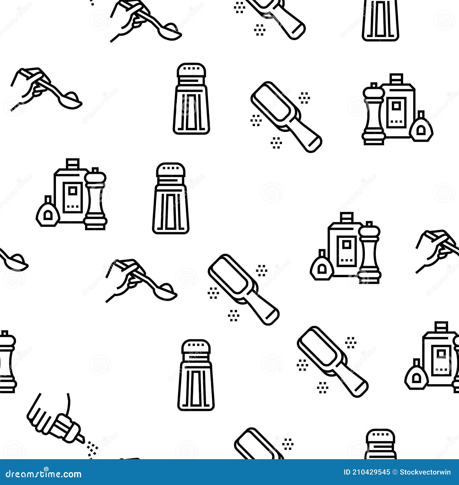 Spice Condiment Herb Vector Seamless Pattern Stock Vector ...