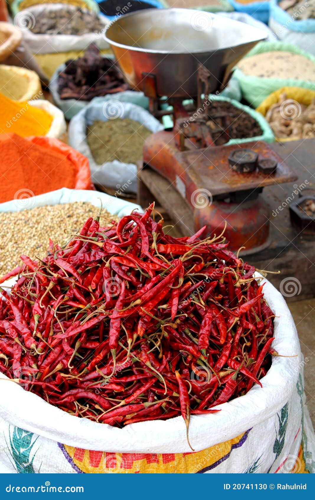 Spice Market stock photo. Image of local, chillies, retail - 20741130