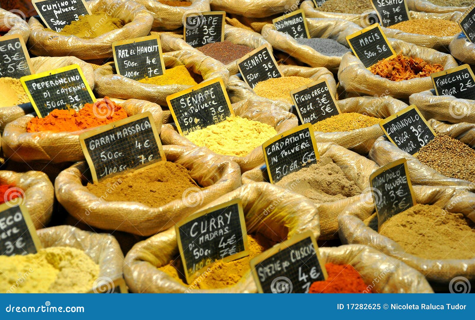 Spice market in Italy stock image. Image of herb, india - 17282625