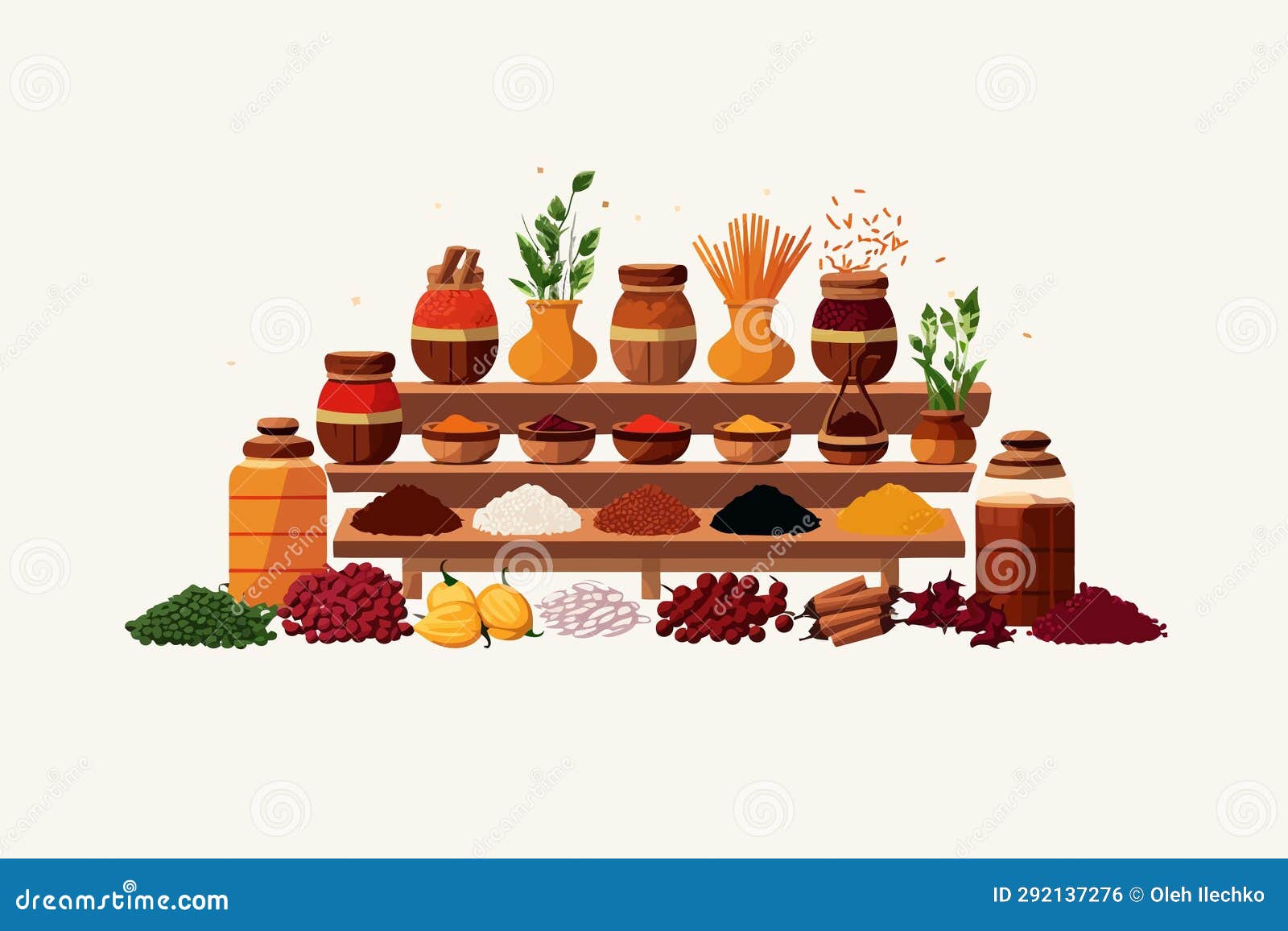 Spice Market Vector Flat Minimalistic Isolated Vector Style ...