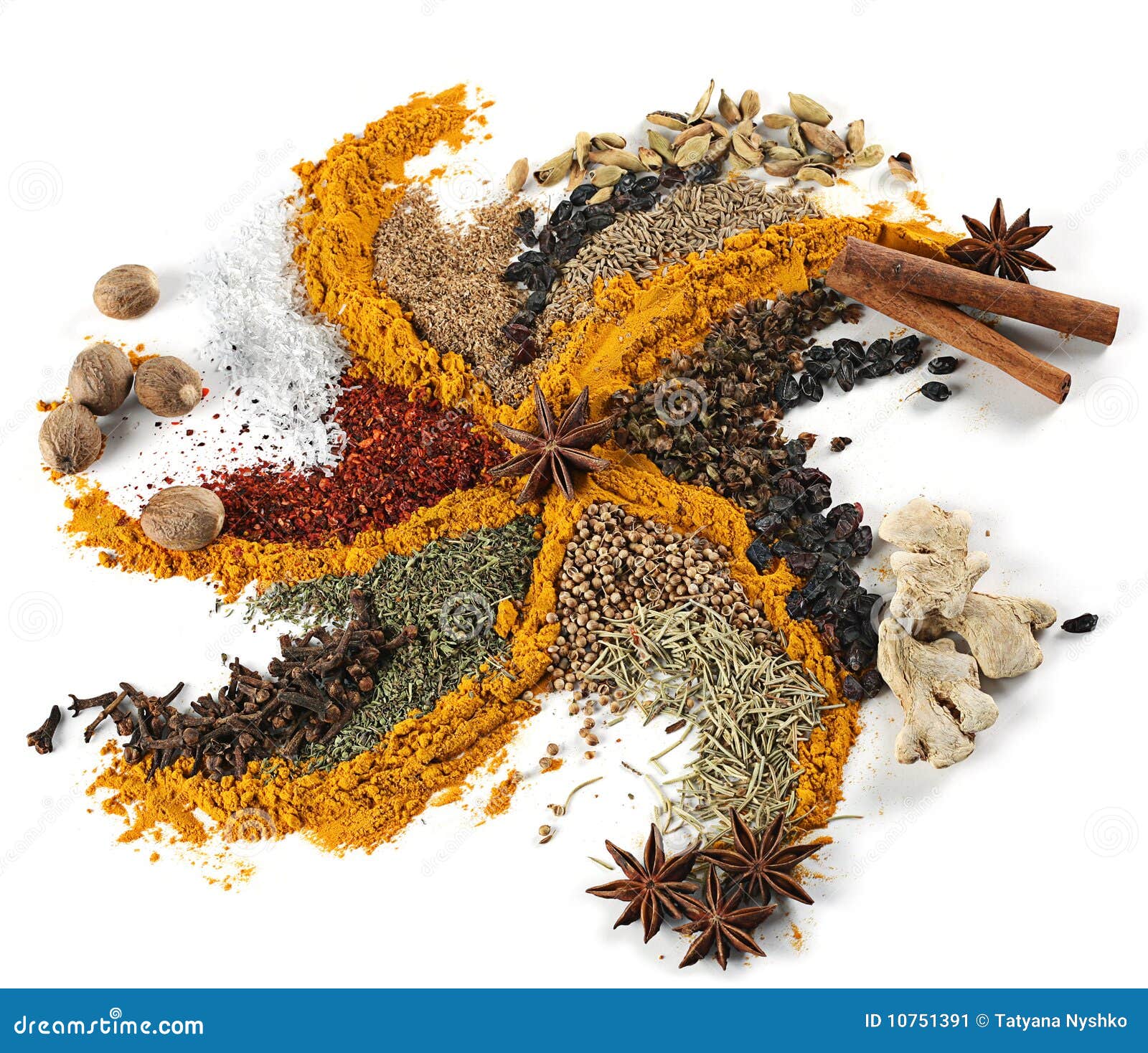 Spice mix stock image. Image of swirl, herb, pepper, grain - 10751391