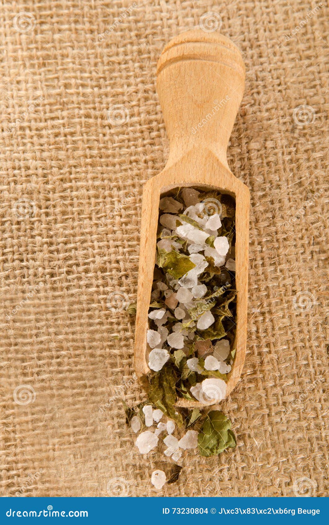 Spice Mixture of Coarse Sea Salt and Mint Stock Photo - Image of ...