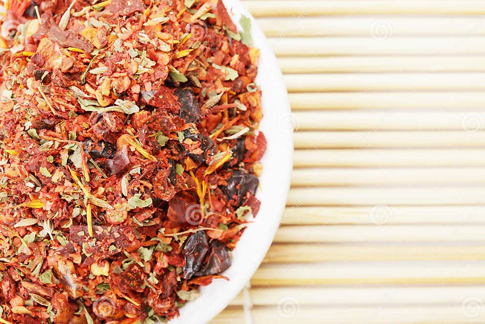 Spice Mixture for Rice Courses Closeup Stock Photo - Image of spice ...