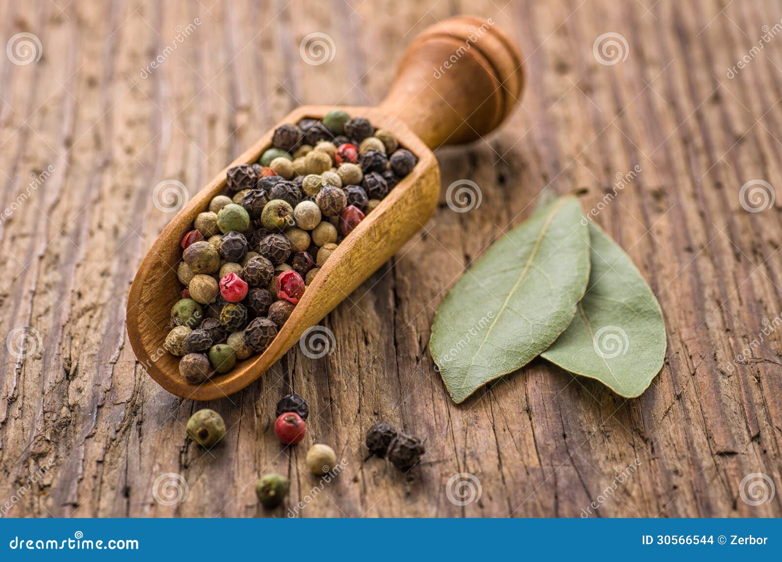 Spice scoop with pepper stock photo. Image of rustic - 30566544