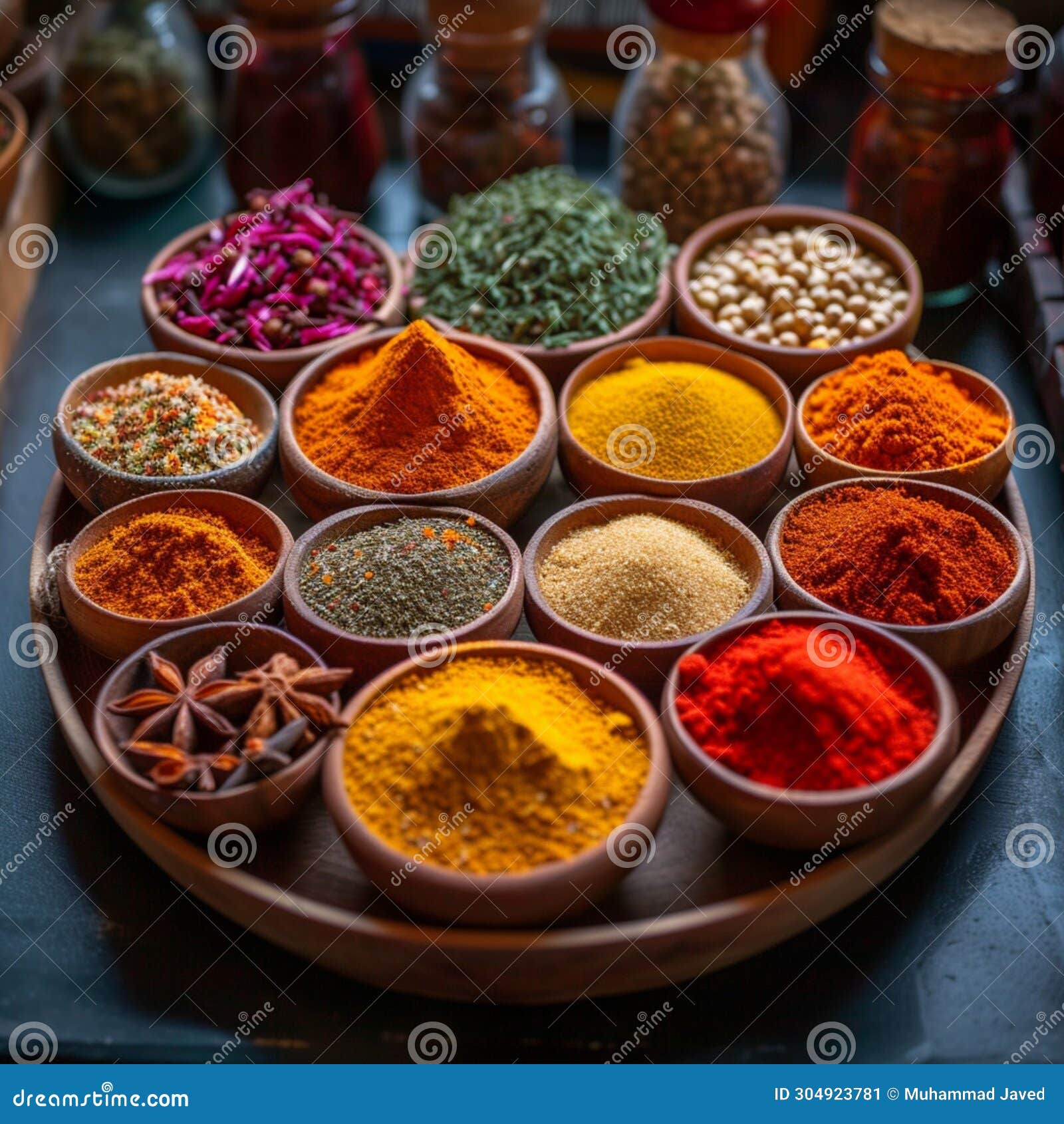 Spice Sensation Different Spices Presented in Plates, Culinary Concept ...