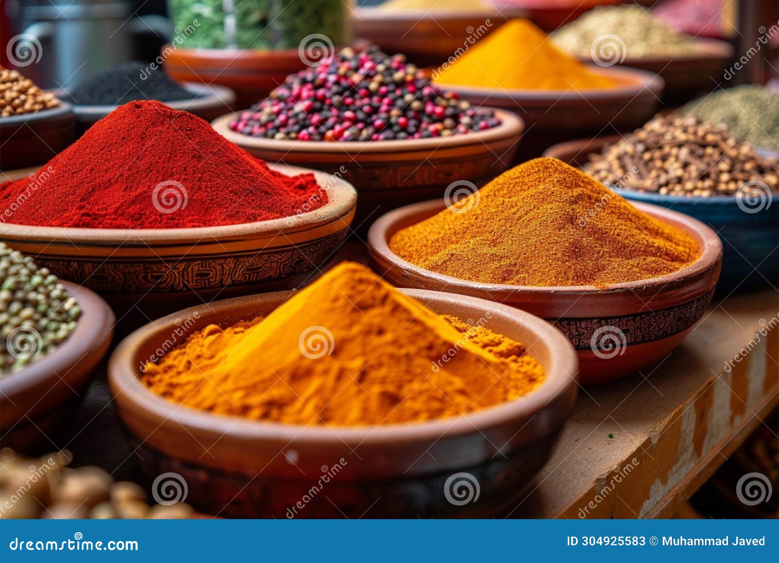 Spice Sensation Different Spices Presented in Plates, Culinary Concept ...