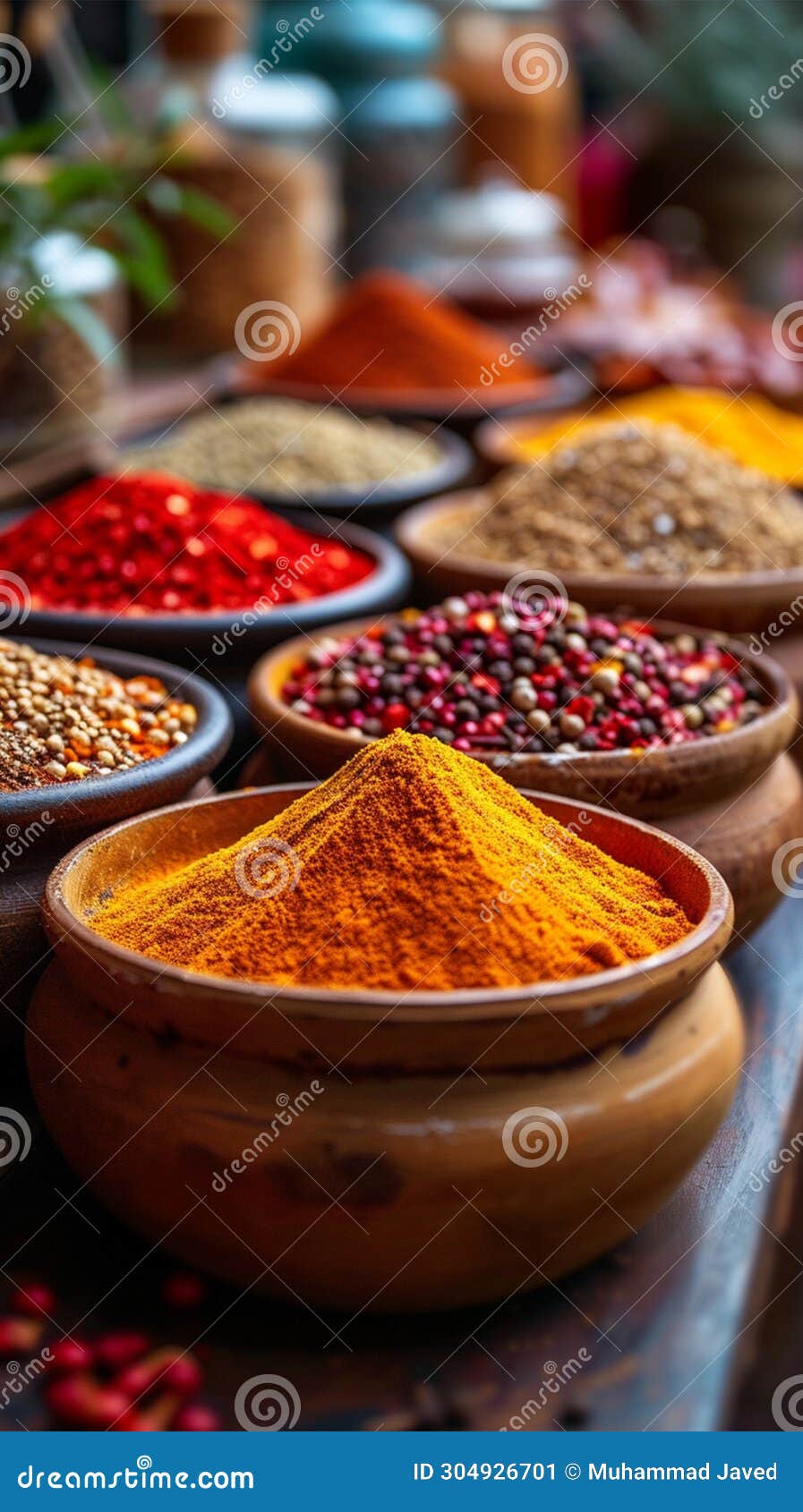 Spice Sensation Different Spices Presented in Plates, Culinary Concept ...