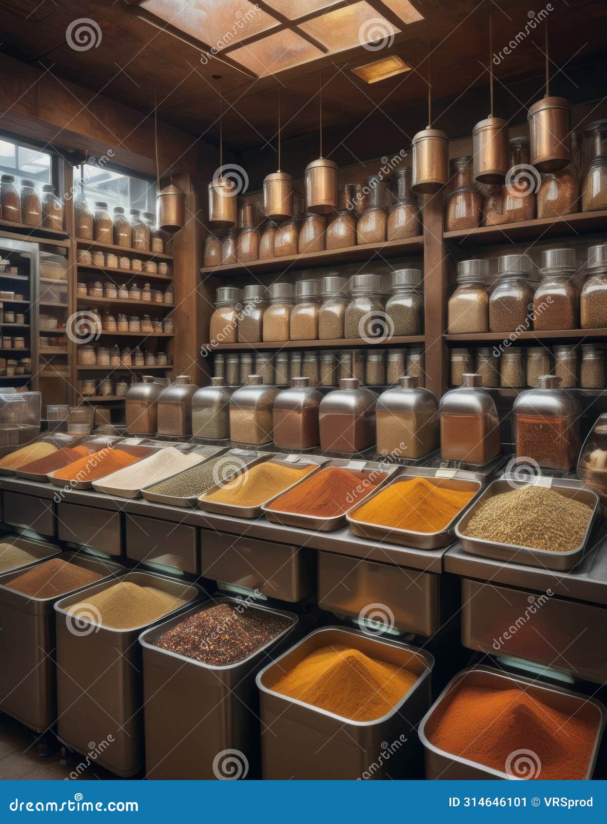 Spice Shop Interior with Assorted Ingredients Stock Image - Image of ...