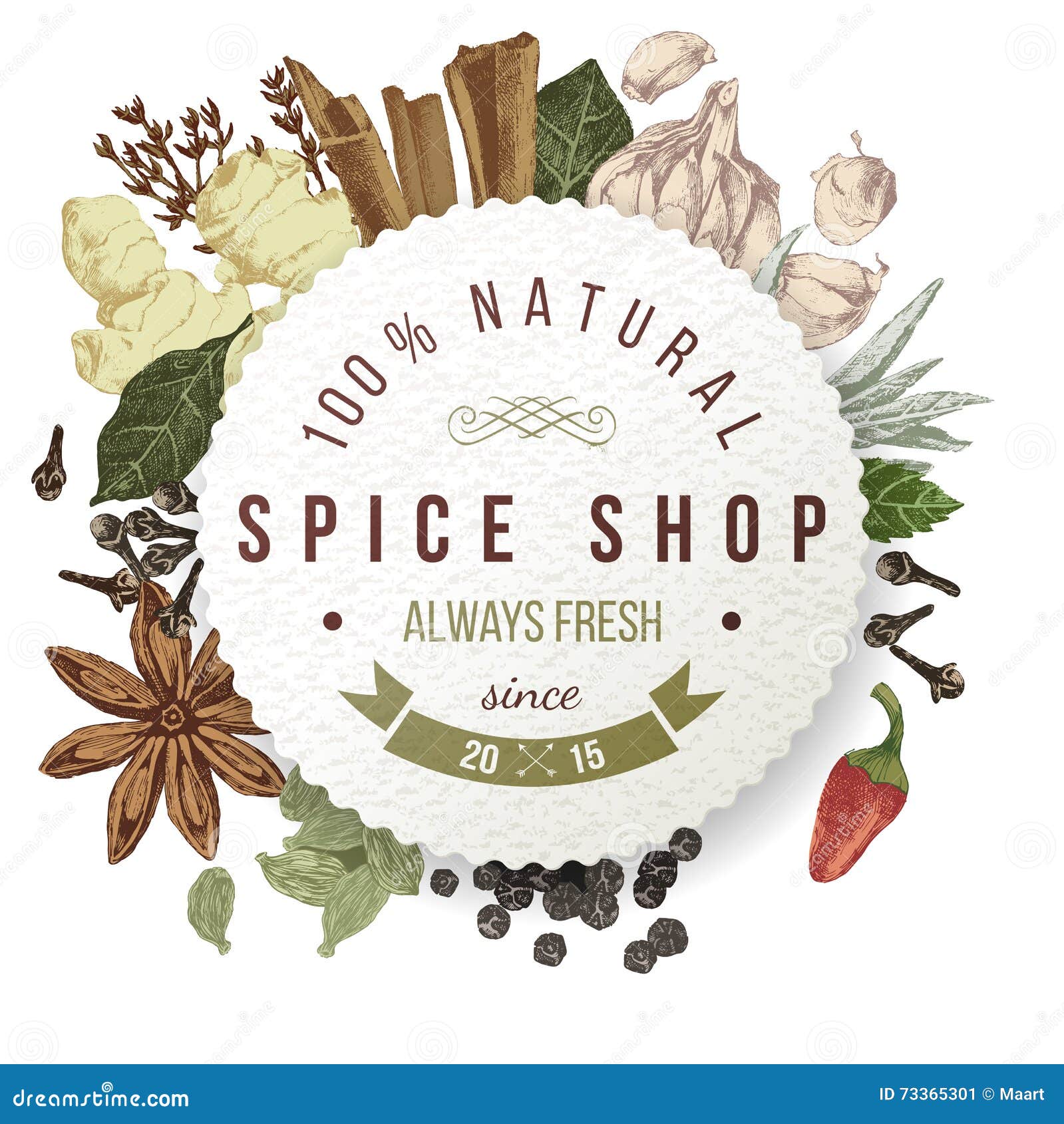 Spice Shop Logo. Round Linear Logo Of Chili Pepper Vector Illustration ...