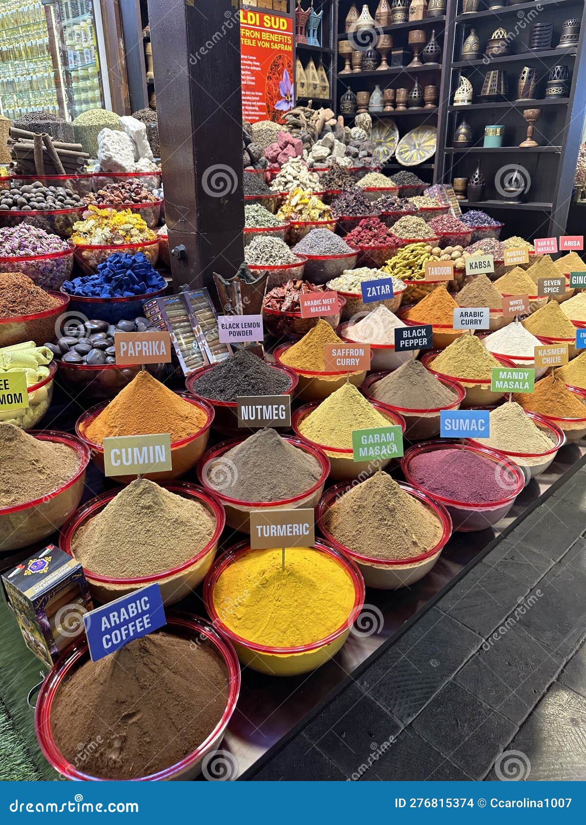 Spice Souk in Dubai stock photo. Image of kinds, souk - 276815374