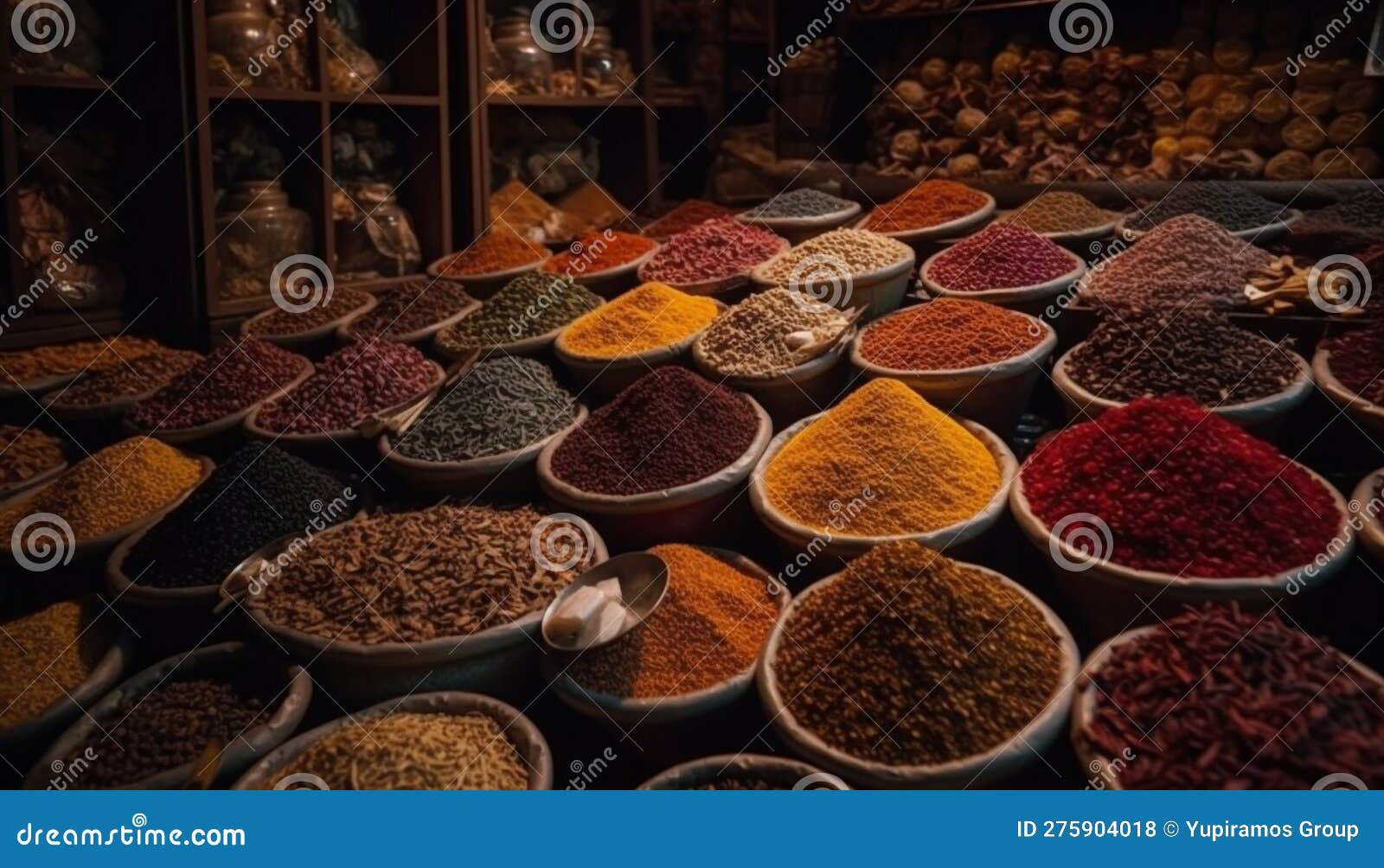 Spice Stall Selling Variety of Healthy Ingredients Generated by AI ...