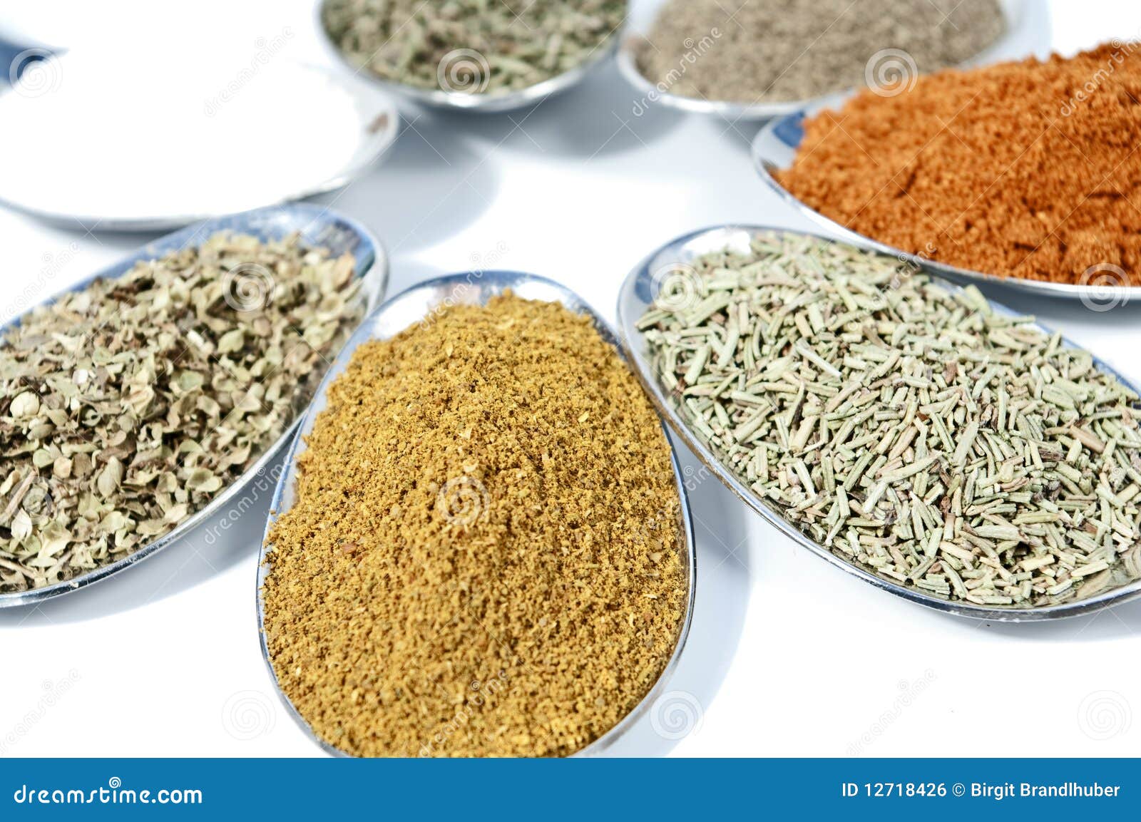 Spice on white stock photo. Image of domestic, spoon - 12718426