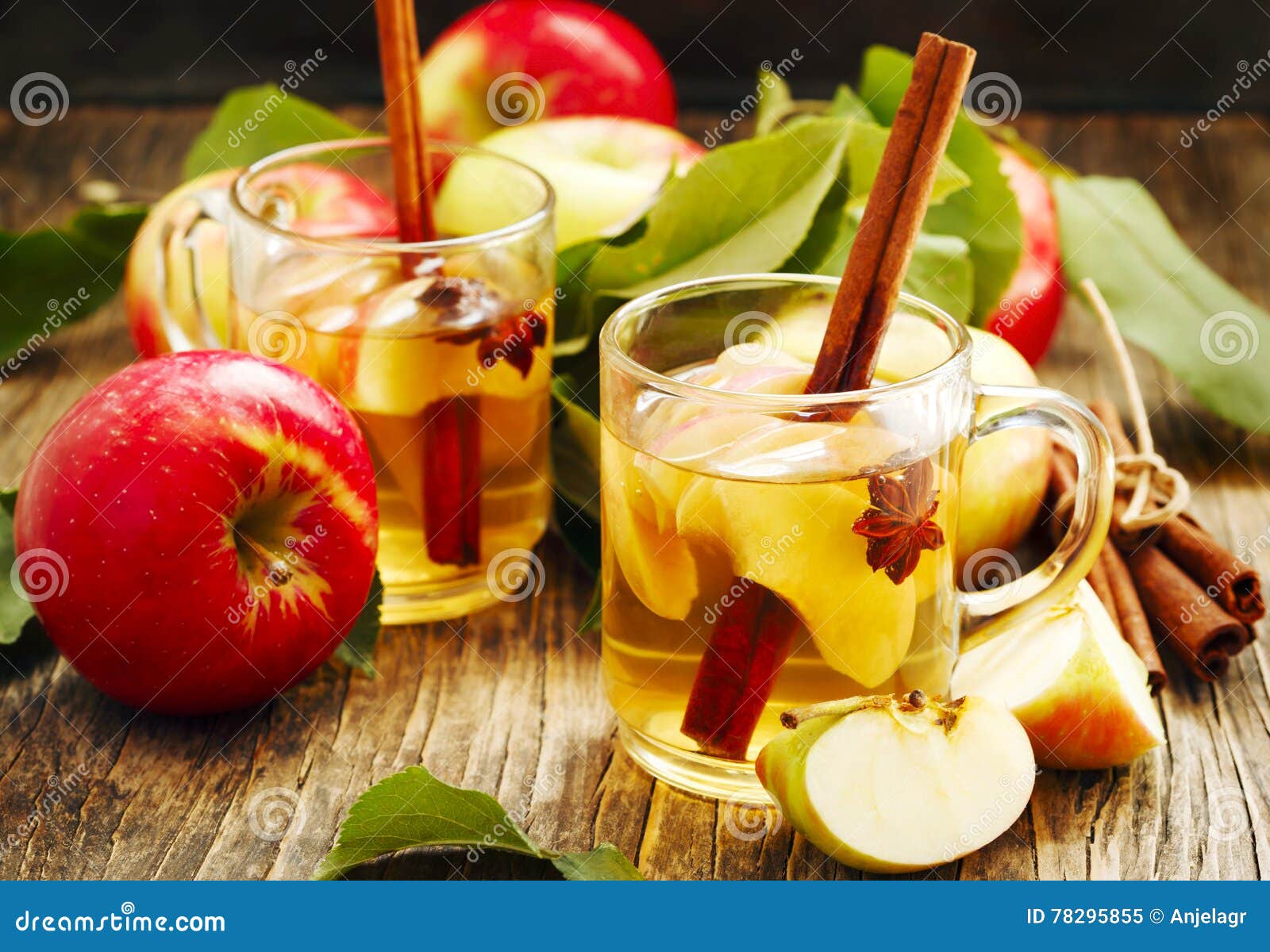 Spiced apple tea stock image. Image of cups, autumn, anise - 78295855