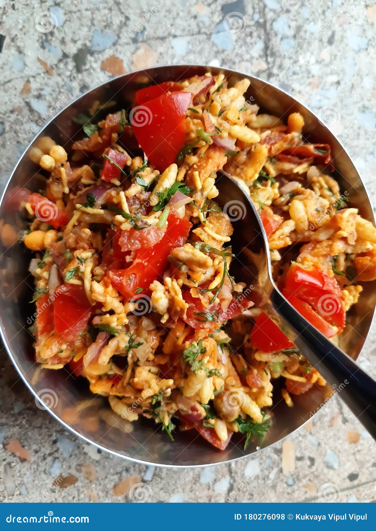 Spiced Bhel . Indian Spicy Bhel Stock Photo - Image of flavors, bowl ...