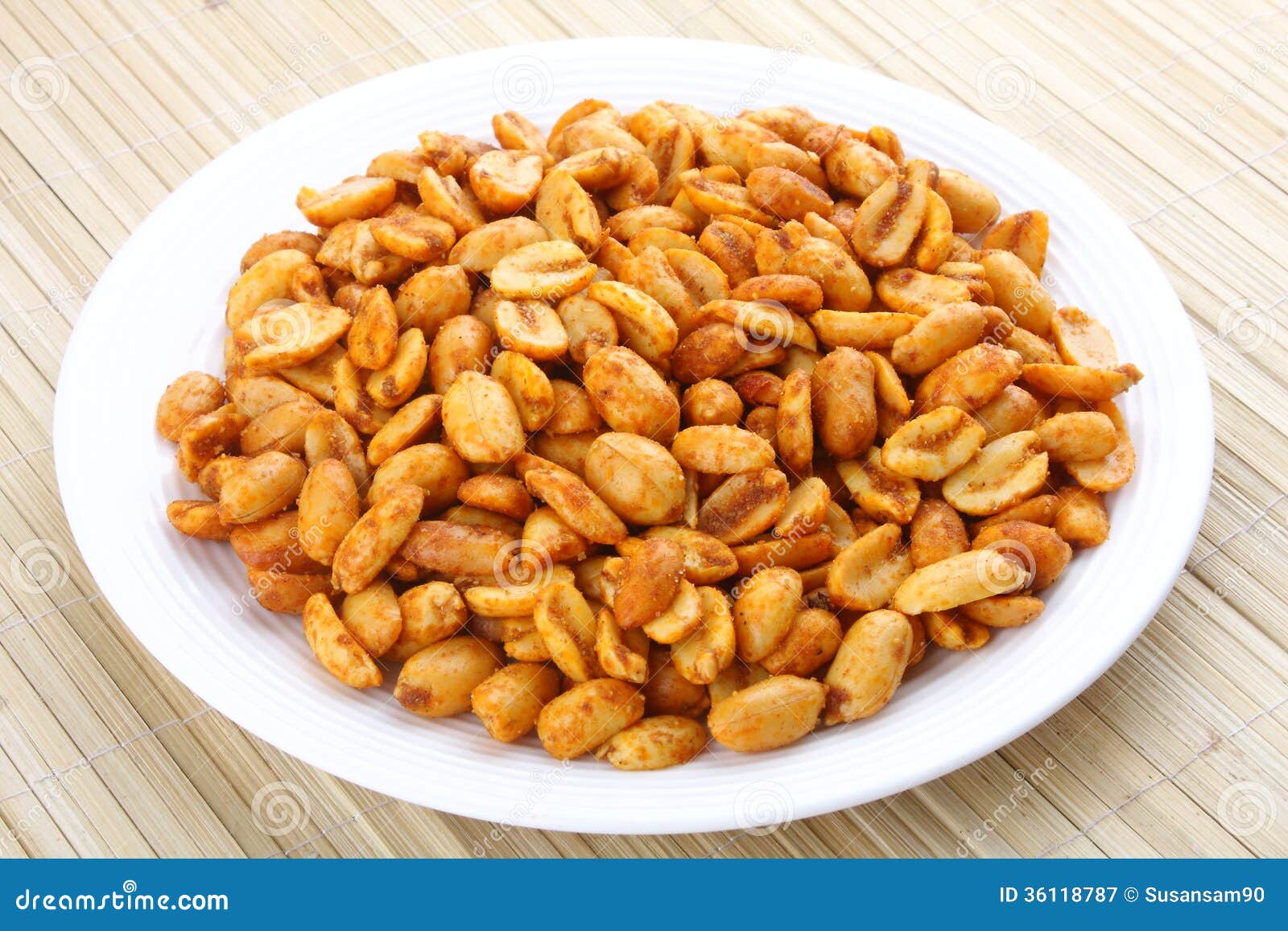 Spiced fried Peanuts- stock image. Image of cafe, meal - 36118787