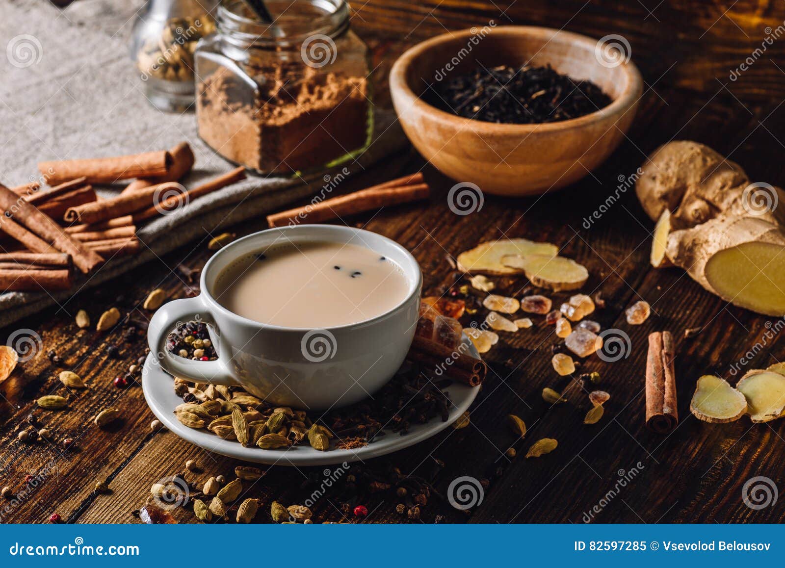 Spiced Indian Tea with Milk Stock Image - Image of cinnamon, beverage ...