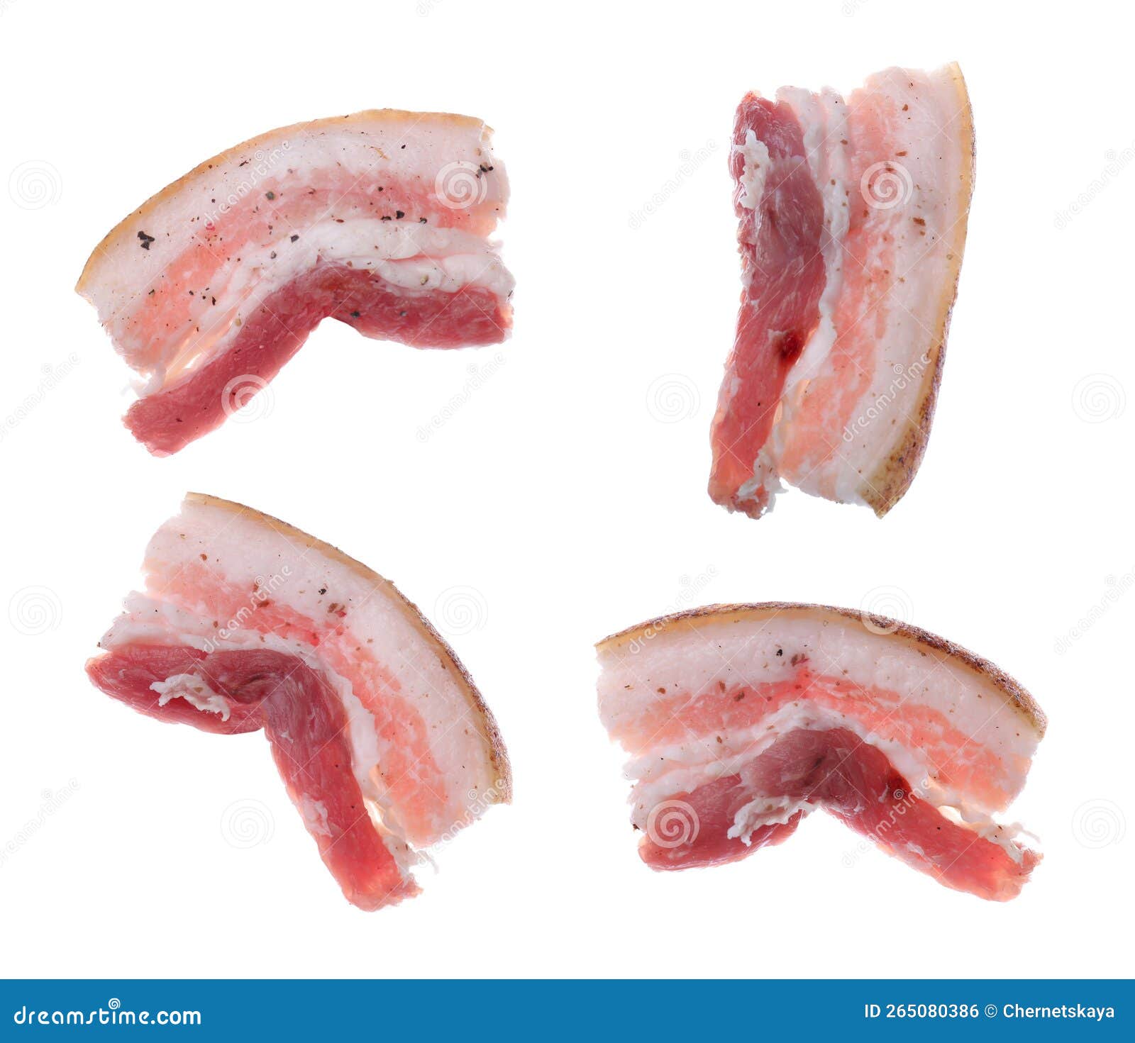 Spiced Pieces of Pork Fatback on White Background Stock Photo - Image ...