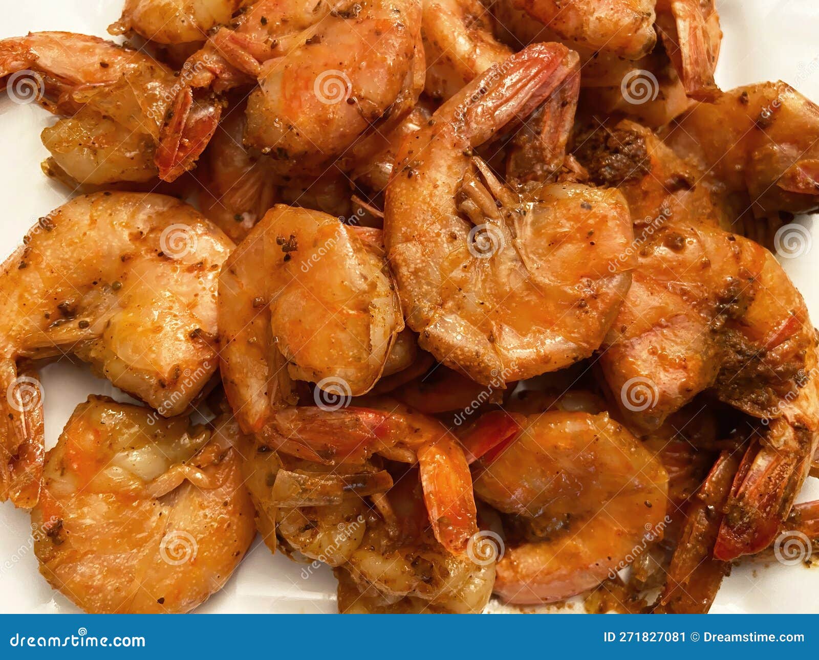 Spiced Shrimp with the Shell on Stock Image - Image of shellfish, snack ...