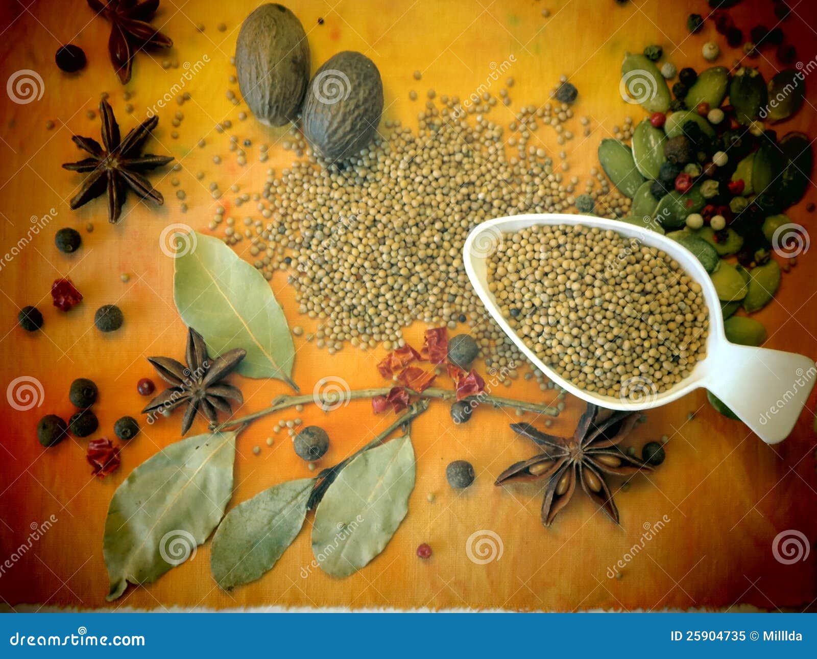 Spices stock image. Image of muscat, spoon, view, pepper - 25904735