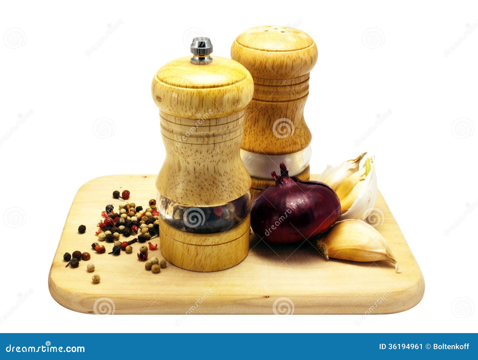 Spices Assortment on a Cutting Board Stock Image - Image of board ...