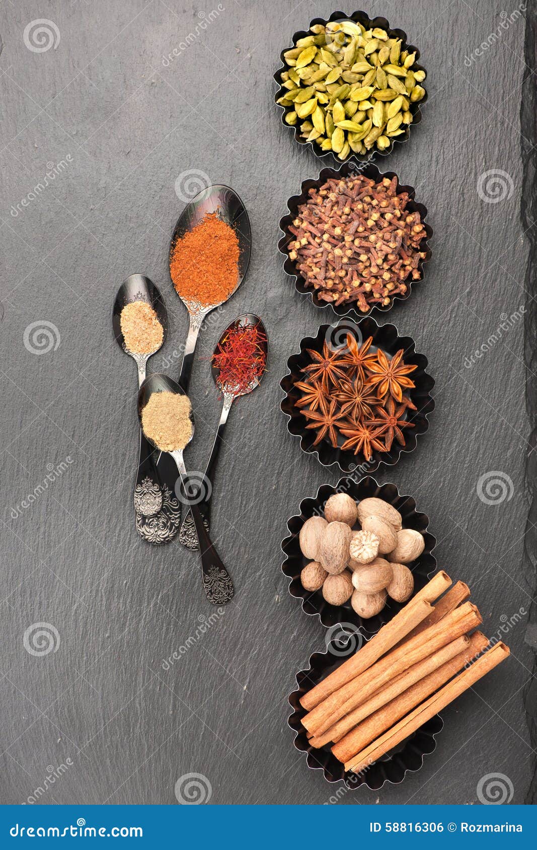 Spices for baking. stock photo. Image of background, herbs - 58816306