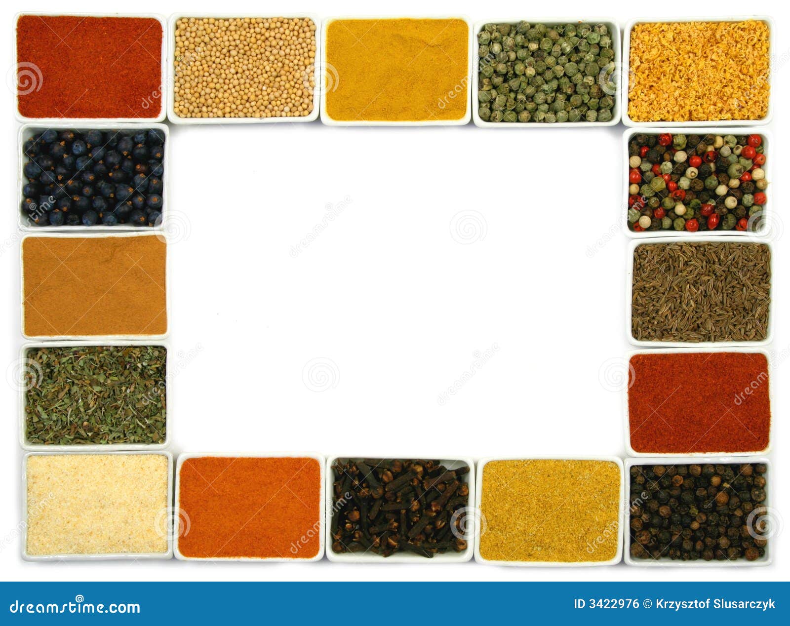 Spices border stock photo. Image of border, colorful, ceramic - 3422976