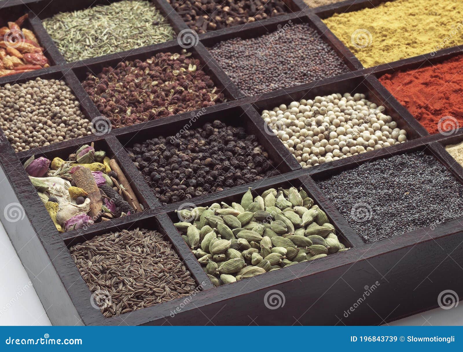 Spices Box stock image. Image of indoors, still, life - 196843739