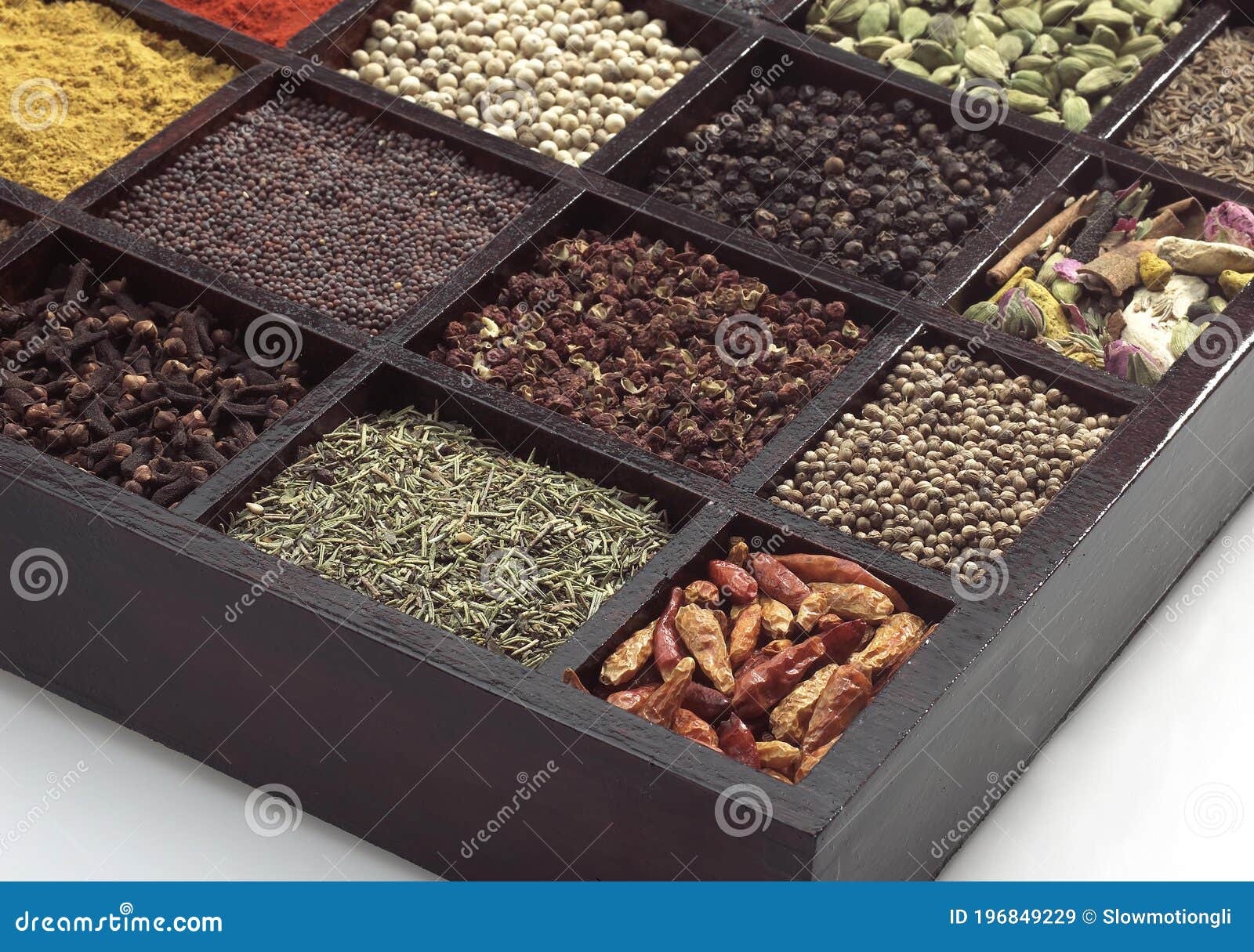 Spices Box stock image. Image of food, spice, cooking - 196849229
