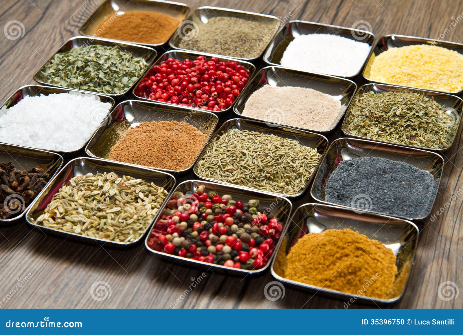 Spices in box stock photo. Image of brown, cloves, green - 35396750